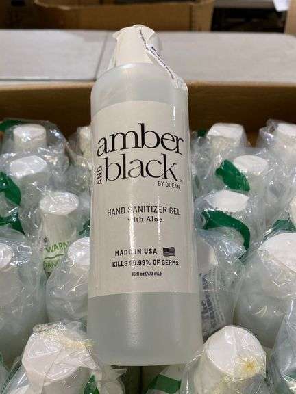 Case of 48 bottles of Amber and Black Hand Sanitizer gel with aloe by ...