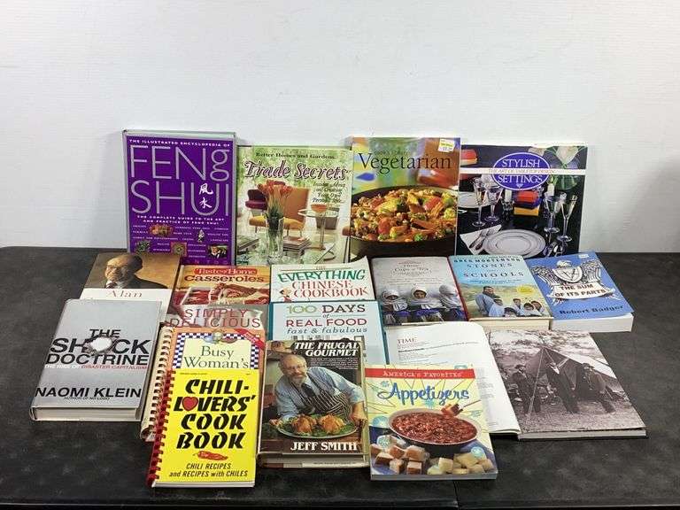Misc. Books, includes Feng Shui, Cook Books, Stones into Schools, The ...