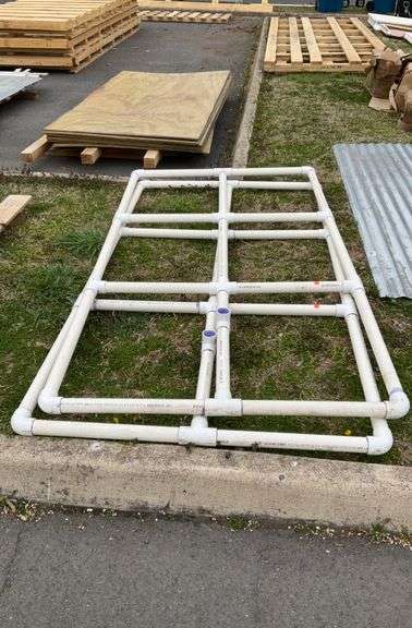 Two PVC pipe made panels for something? 4x8 foot, made from 1.5” pipe ...