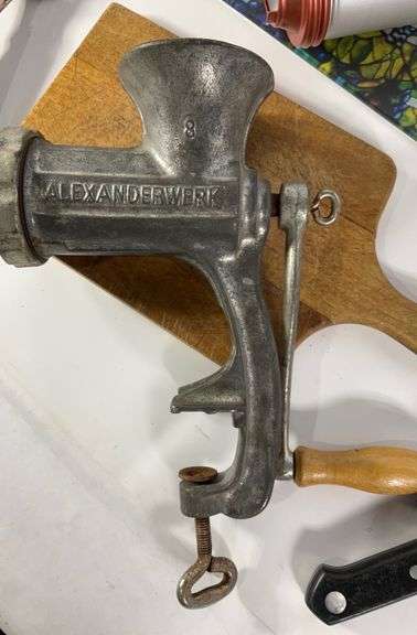 Kitchenware’s. Alexanderwerk meat grinder,wood and glass cutting boards ...