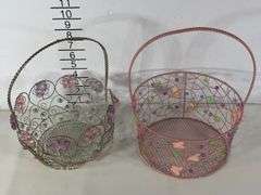 Lot of 2 metal Easter baskets - Hash Auctions