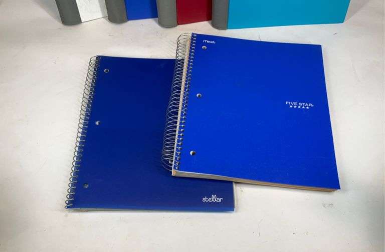 Notebooks, mostly Five Star divided notebooks, one Stellar - Hash Auctions