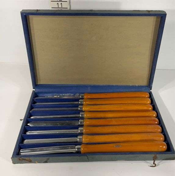 Craftsman wood turning chisel set in box - Hash Auctions