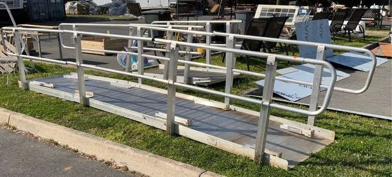 Aluminum Handicap Walk Way Ramp, comes apart in three sections, with ...