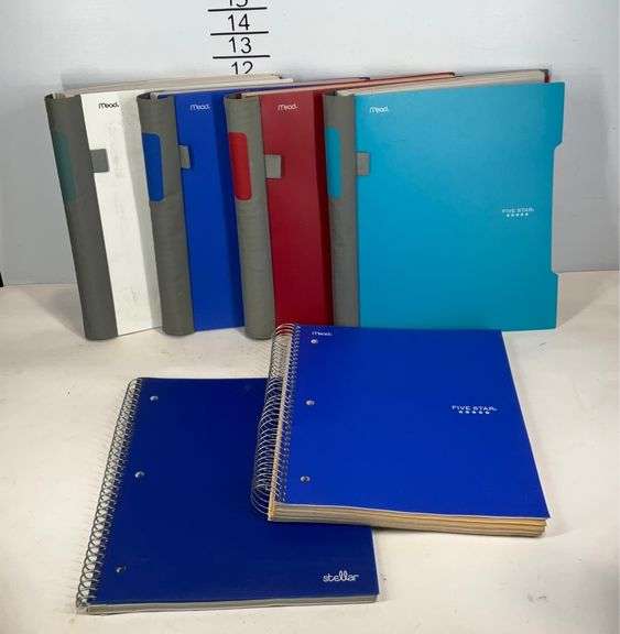 Notebooks, mostly Five Star divided notebooks, one Stellar - Hash Auctions