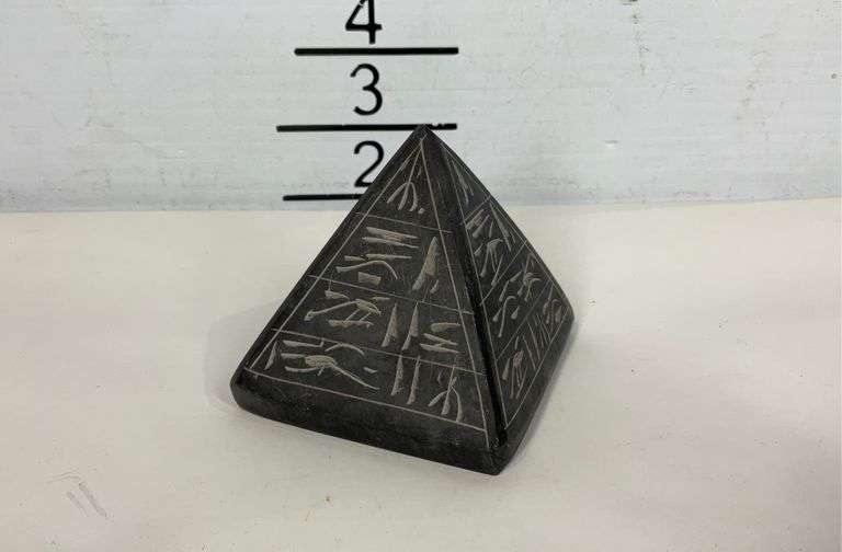 egyptian pyramid stone etched hieroglyphs paperweight made in Egypt ...