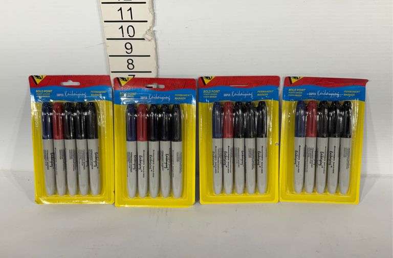 Four packs of bold point permanent markers - Hash Auctions