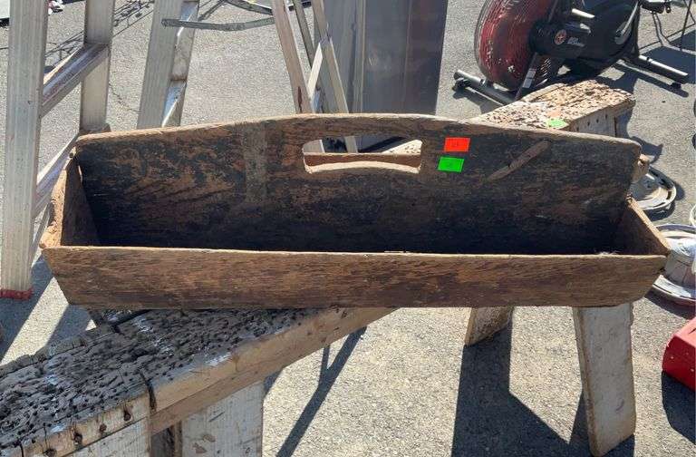 Early wood tool tote, 30” - Hash Auctions