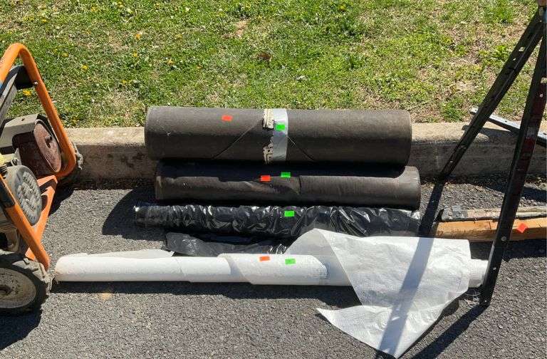 Building Materials Lot Two Roofing Paper One House Wrap And Black building-materials-lot-two-roofing-paper-one-house-wrap-and-black