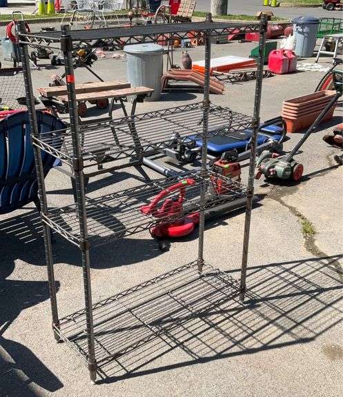 Wire 4tier shelf 55”tall x 36”long - Hash Auctions