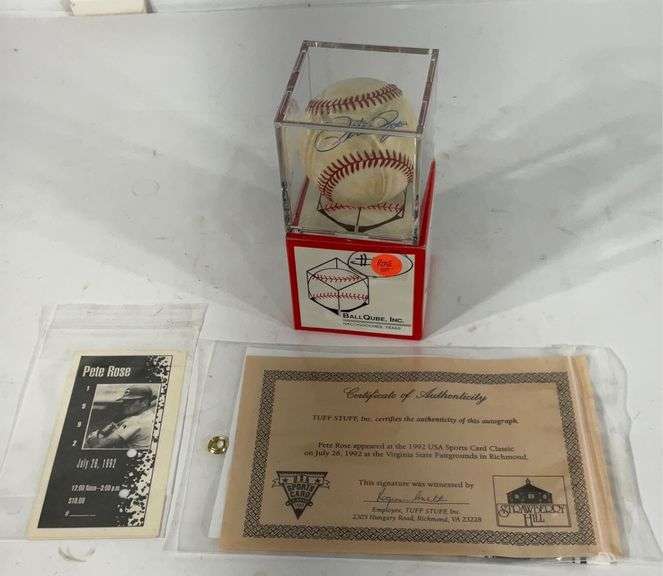 Pete Rose Tuff Stuff autographed baseball with certificate of ...