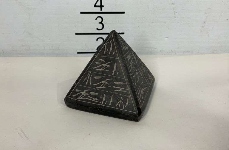 egyptian pyramid stone etched hieroglyphs paperweight made in Egypt ...