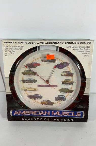 Muscle car clock with engine sounds. Untested but looks to be new in ...
