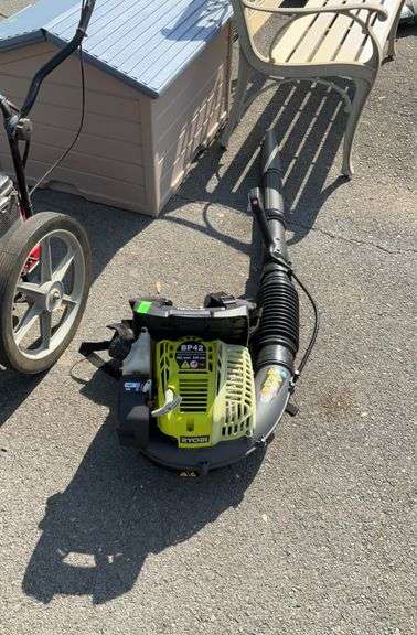 Ryobi Backpack Blower, model BP42, running condition - Hash Auctions