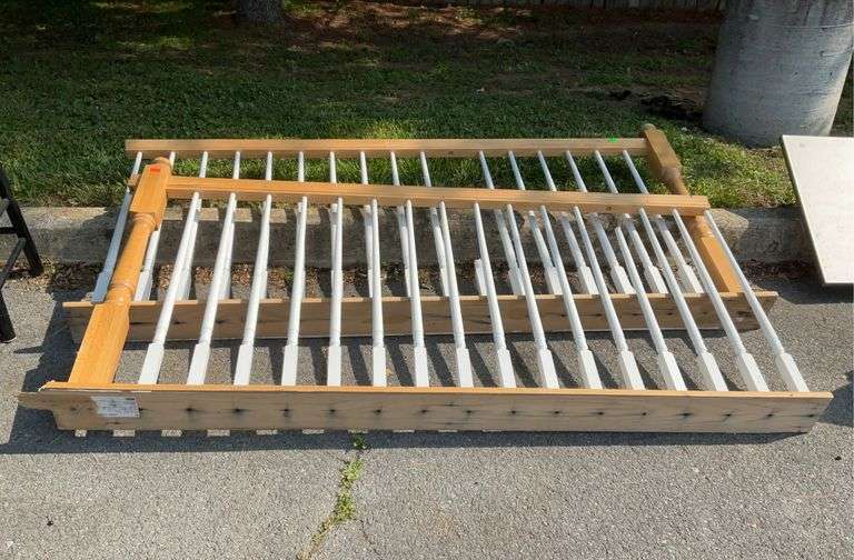 Two sections of picket railing, some pickets broken as shown, 6 foot ...