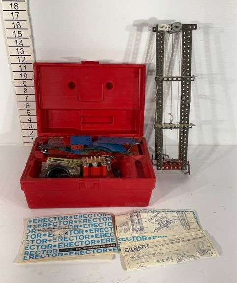 Gilbert Erector set, includes instruction manual, pulley system, and ...