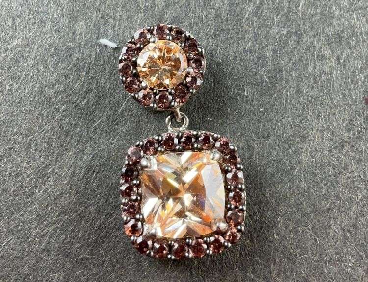 Champagne & Chocolate CZ Pendant 3.2 grams Sterling Silver - Hash Auctions