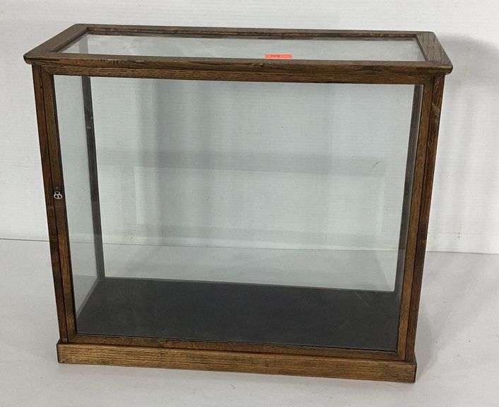 Glass and wood display case, 18 x 8 x 16 inches - Hash Auctions