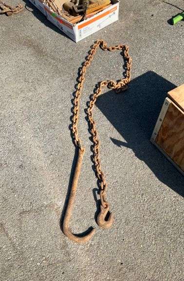 9’ chain one small hook, and J hook - Hash Auctions