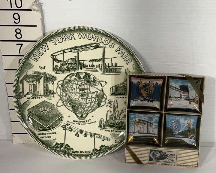 New York World’s Fair souvenirs, includes plate and souvenir tray gift ...