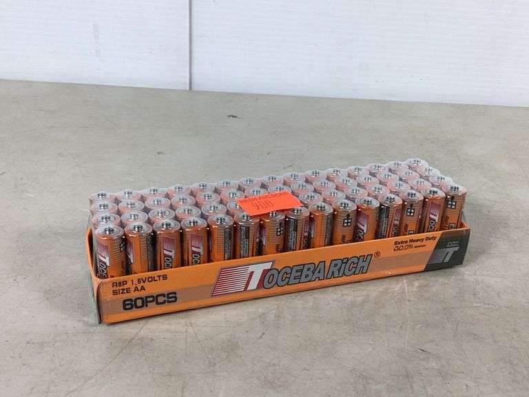 Toceba Rich Extra Heavy Duty AA Batteries, 60pc pack - Hash Auctions