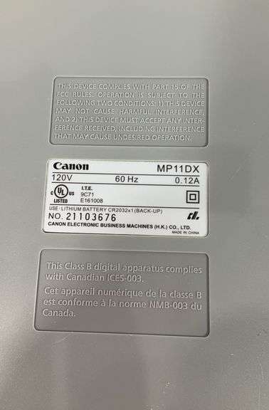 Canon MP11DX calculator, clock and calendar, works - Hash Auctions