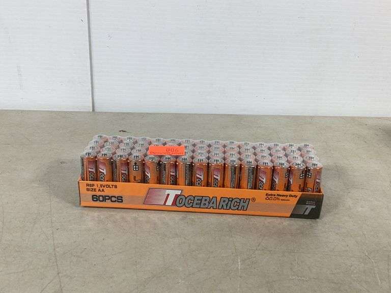 Toceba Rich Extra Heavy Duty AA Batteries, 60pc pack - Hash Auctions