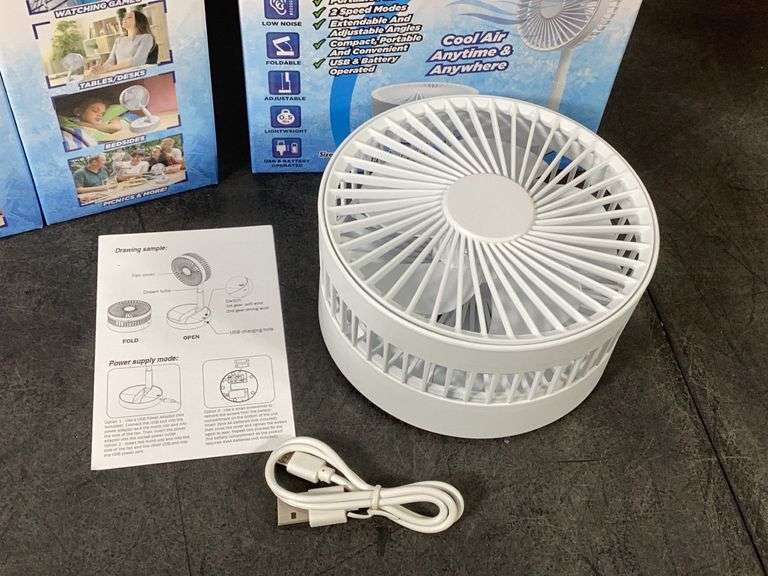 4 Northern Chill Portable Foldable Fans, details and dimensions in ...