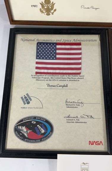 NASA awards with flags and patches actually flown on missions - Hash ...