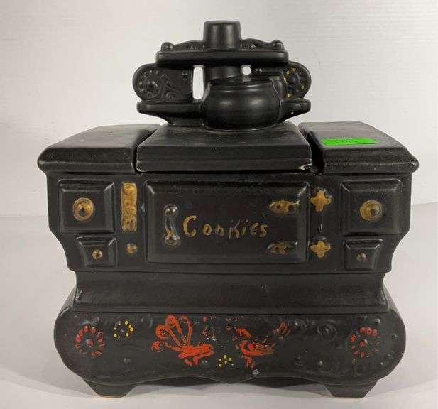 McCoy antique stove cookie jar, 10” tall - Hash Auctions