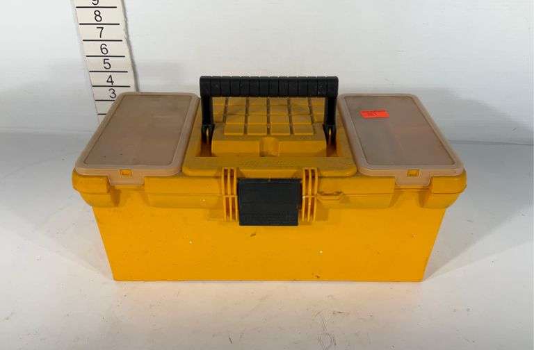 Tuff-stuff tool box with some tools/hardware, rivet tools, rivets ...