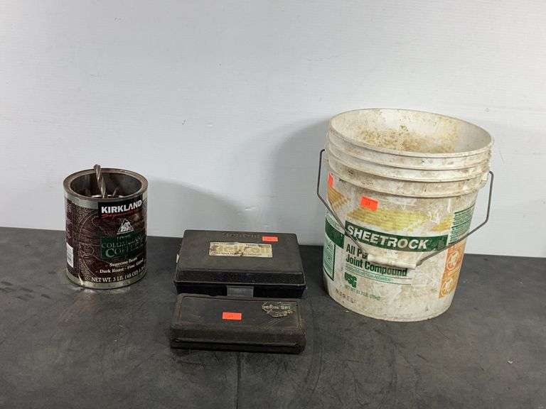 Misc. Tools w/ 5Gal. Bucket, includes Drill Bits, Socket Set ...