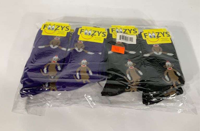 Twelve pairs of Foozy’s socks, size 9-11 - Hash Auctions