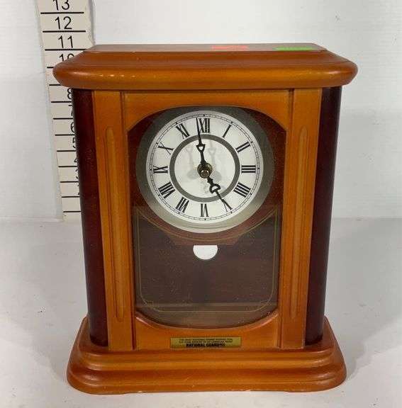 Wooden mantle clock with national guard engraving, seller code XC ...