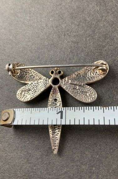 Vintage Sterling Silver Dragonfly Pin/Pendant With Mother Of Pearl ...