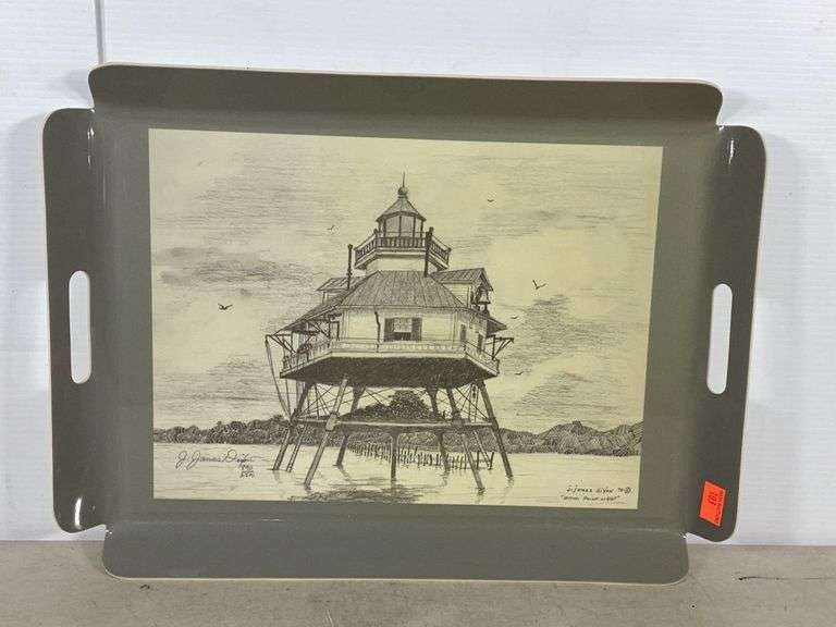 “Drum Point Light” Print by J. James Dixon on Tray 890/2500 - Hash Auctions