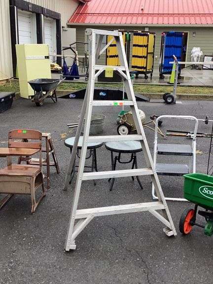 Aluminum Orchard Ladder by Stokes Ladders - Hash Auctions