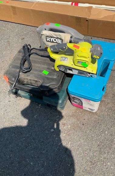 Tool cases, Ryobi sander(needs brushes)etc. - Hash Auctions