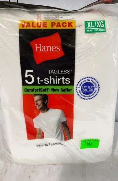 5 t-shirts TAGLESS® ComfortSoft° - Hash Auctions