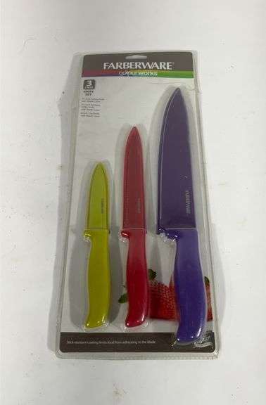 Farberware colourworks 3 piece knife set - Hash Auctions