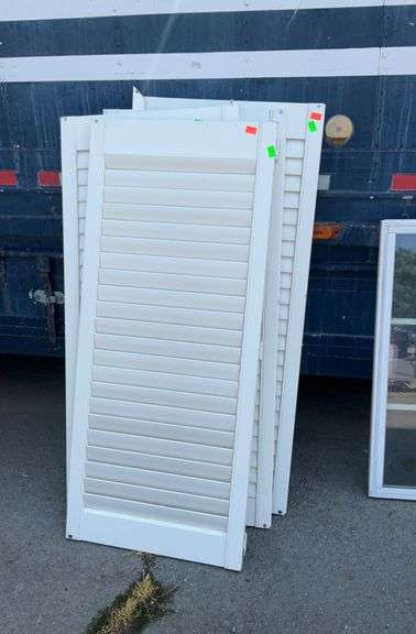 4- louvered shutter type doors, 23x53” each. - Hash Auctions