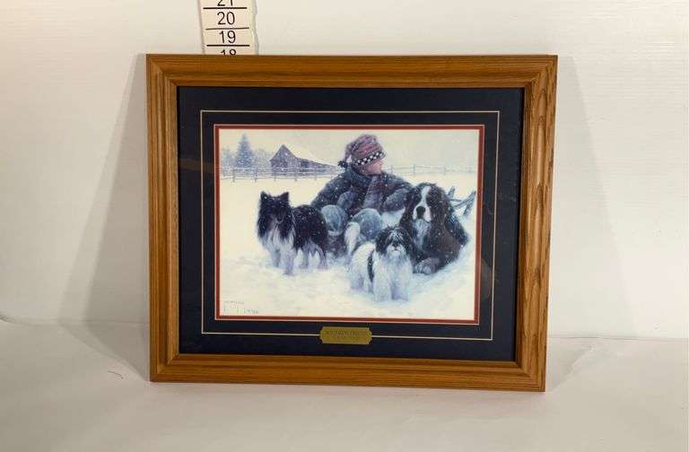 “Boy’s Best Friend” by Robert Duncan print, 19”x23”, framed and dual ...