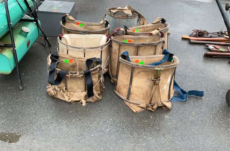 Six Canvas Apple Picking Buckets - Hash Auctions