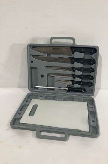 Maxam knife set with small cutting board and case - Hash Auctions