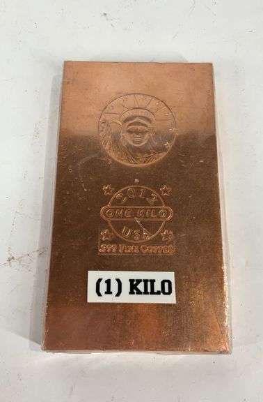 One kilo .999 fine copper bar - Hash Auctions