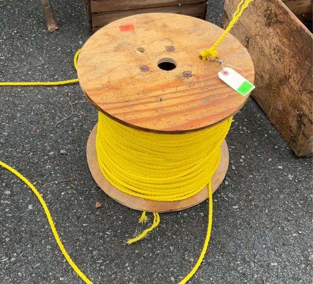 Rope, spool of yellow nylon rope. - Hash Auctions
