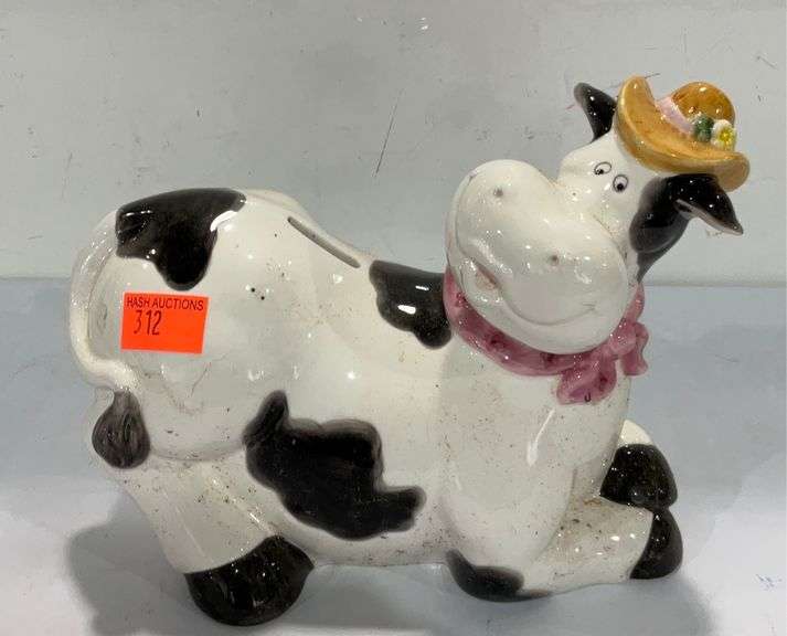 Cow ceramic coin bank - Hash Auctions