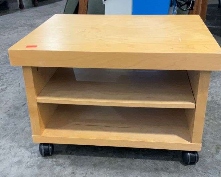 IKEA small 2 shelf TV stand on wheels 24x20x16” - Hash Auctions