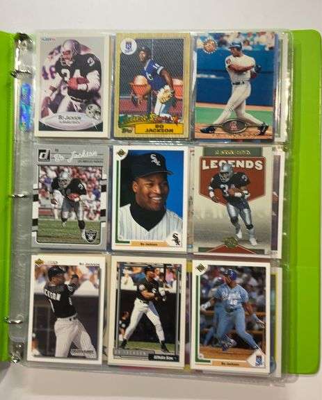 Bo Jackson Football/Baseball collection in binder - Hash Auctions