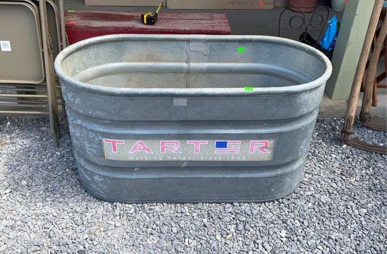 Tarter galvanized water trough, 100 gallon size - Hash Auctions